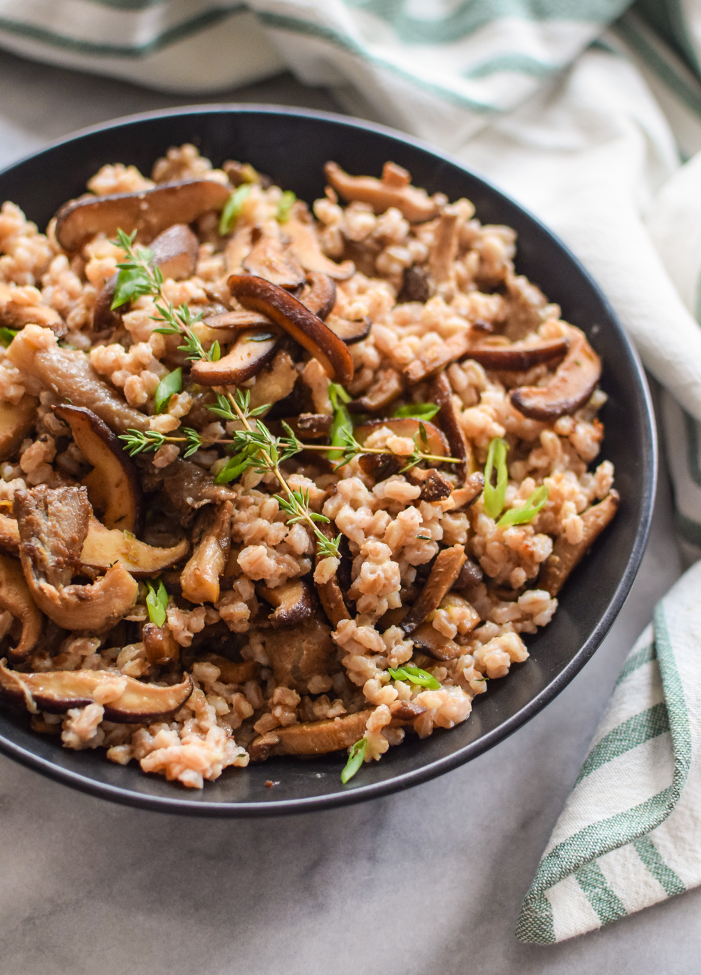 Farro With Miso Mushrooms | Carolyn's Cooking