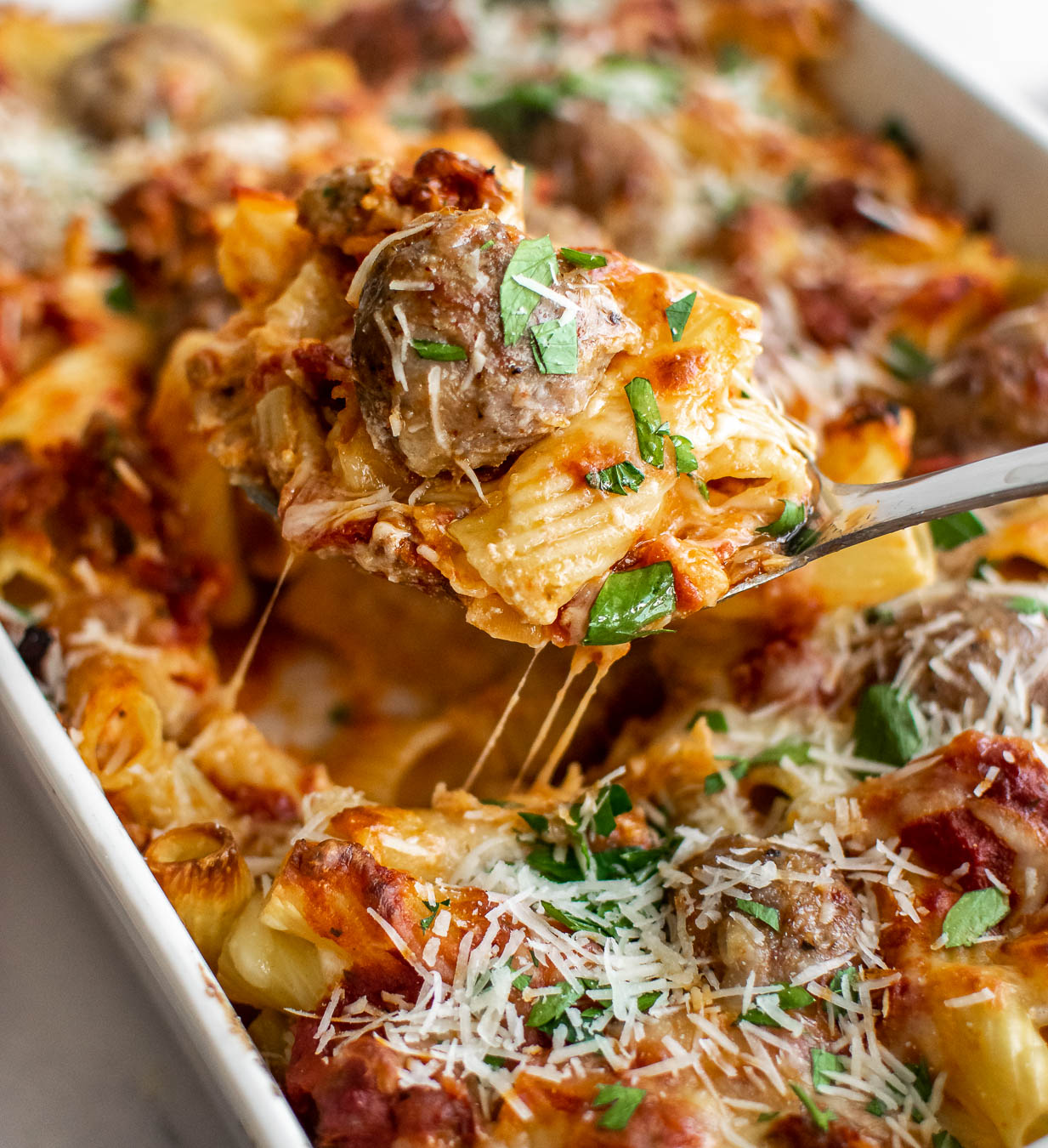 Baked Pasta with Meatballs | Carolyn's Cooking