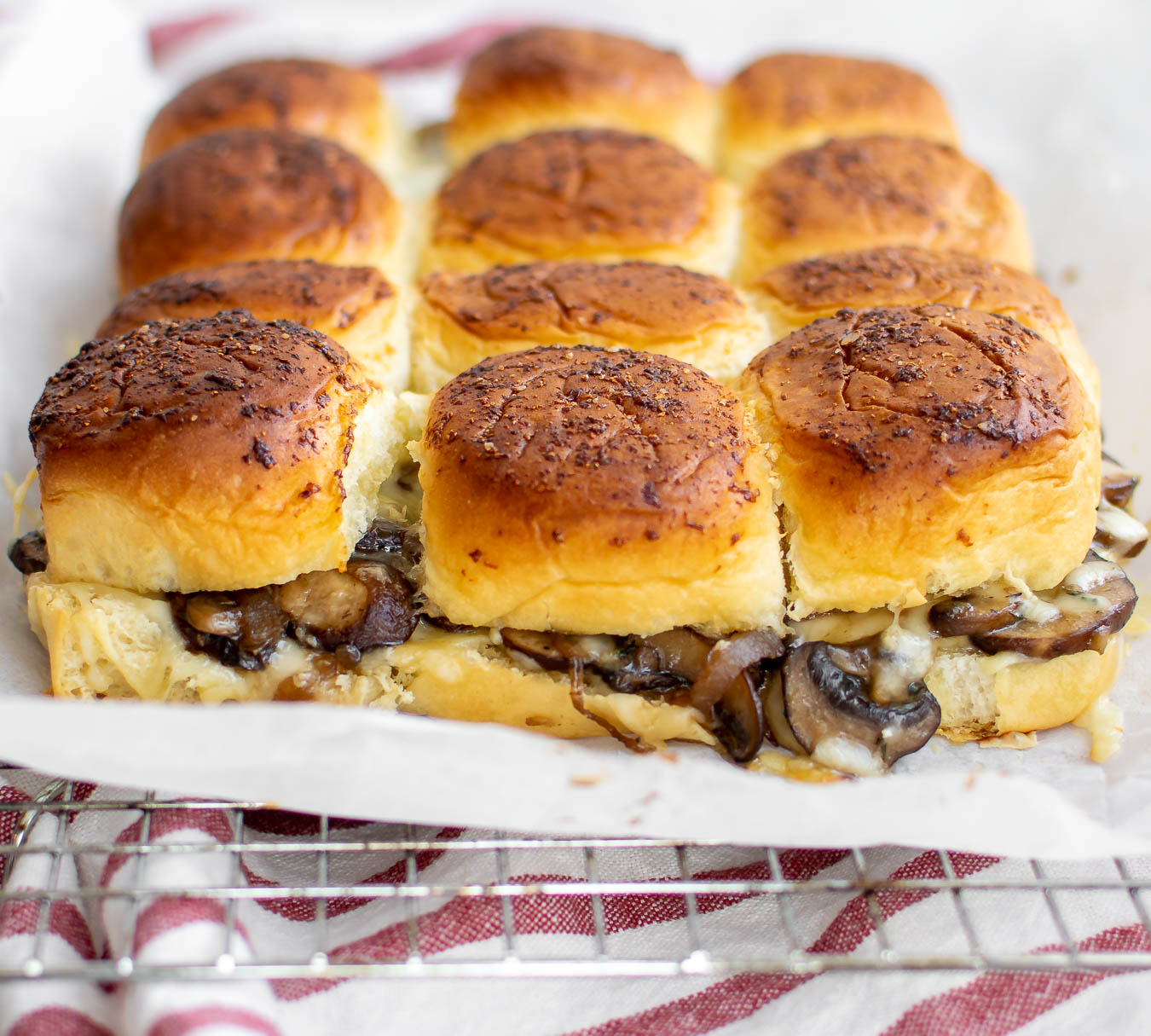 Vegetarian Cheesy Mushroom Sliders | Carolyn's Cooking