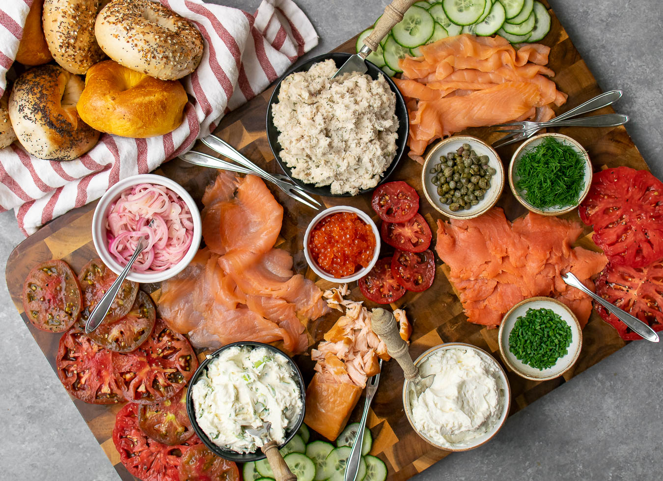 Smoked Fish Bagel Board | Carolyn's Cooking