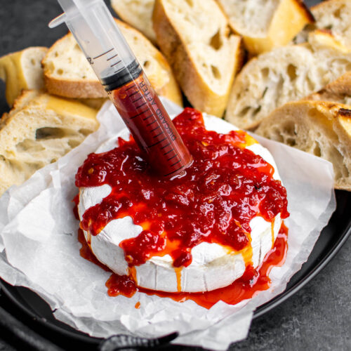 Halloween Bloody Baked Brie | Carolyn's Cooking