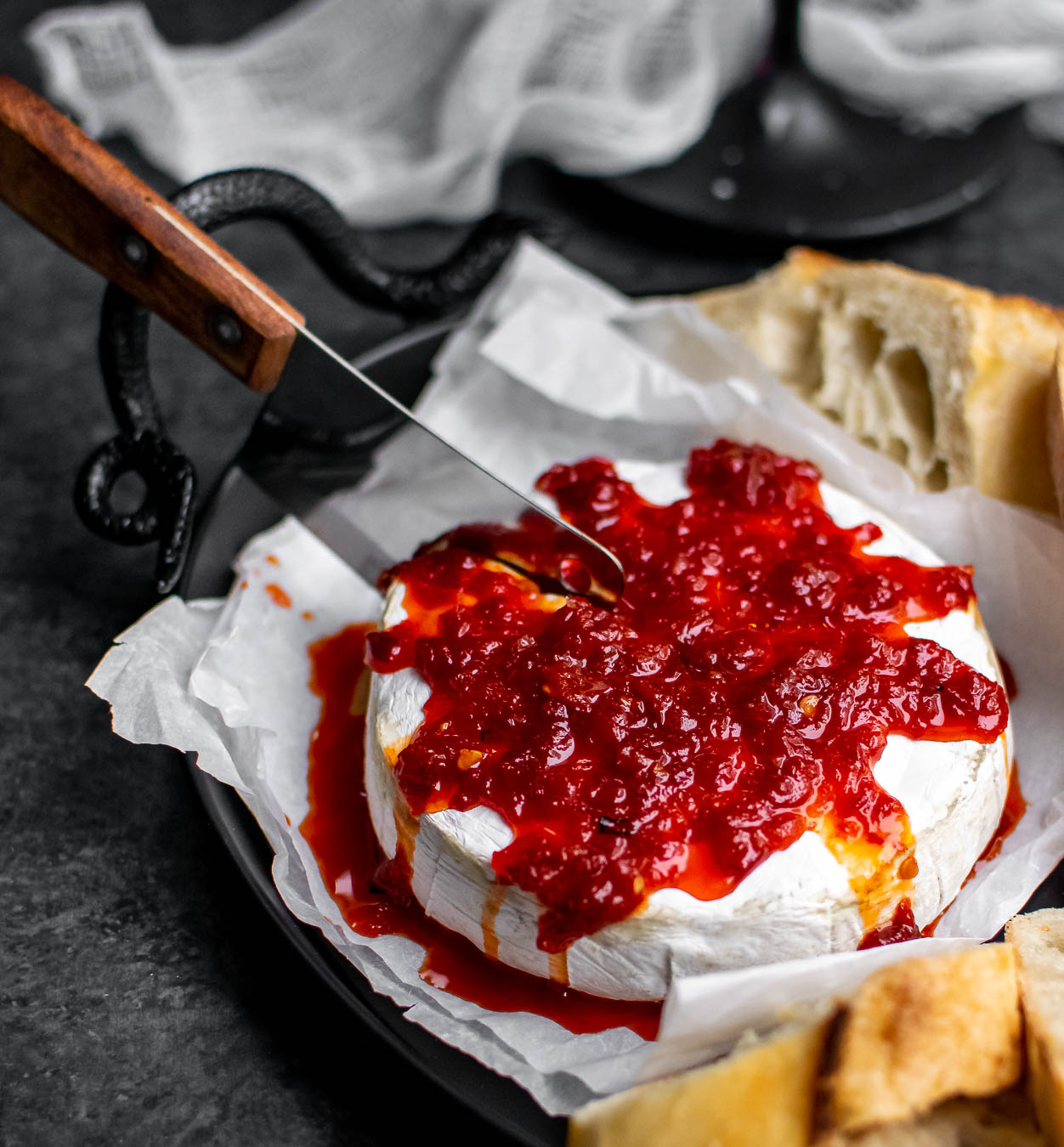 Halloween Bloody Baked Brie | Carolyn's Cooking