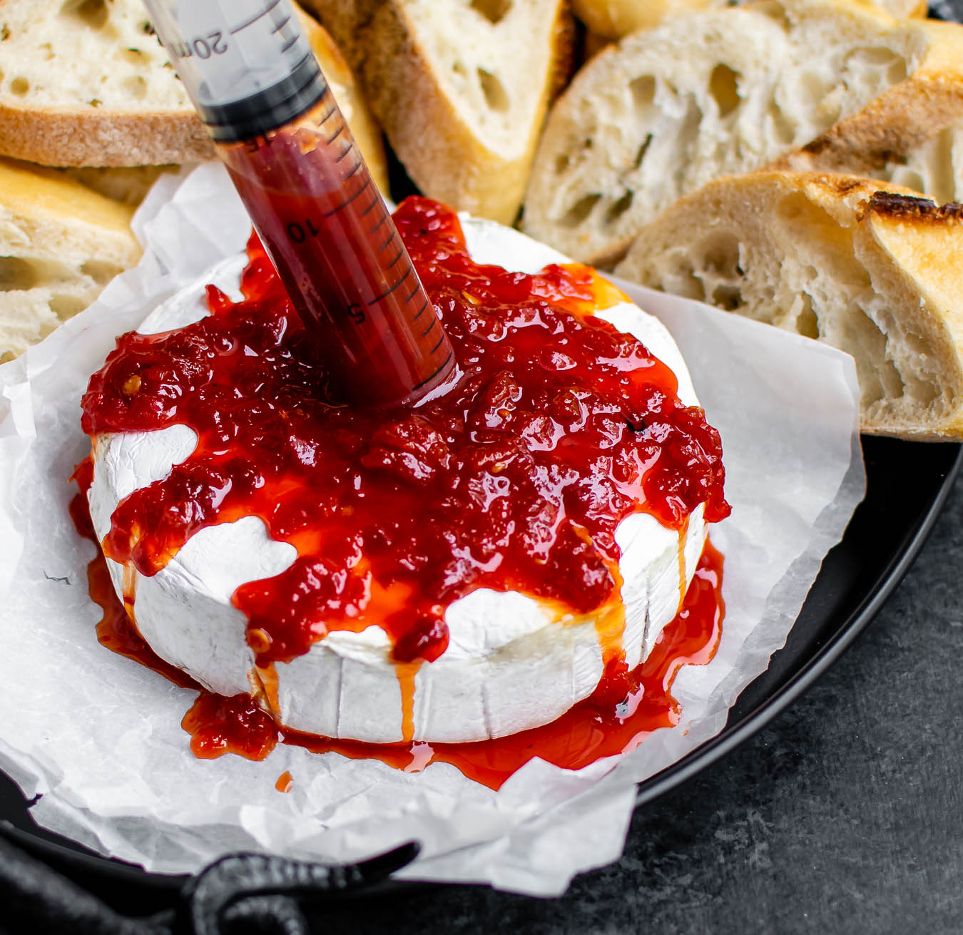 Halloween Bloody Baked Brie | Carolyn's Cooking